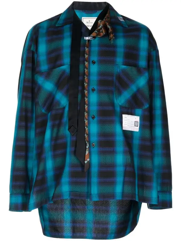 Mihara Yasuhiro Plaid-check Print Cotton Shirt