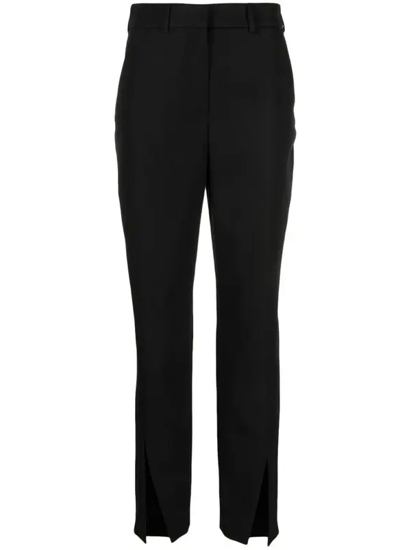 Balmain Slit-detail Wool Trousers - Black