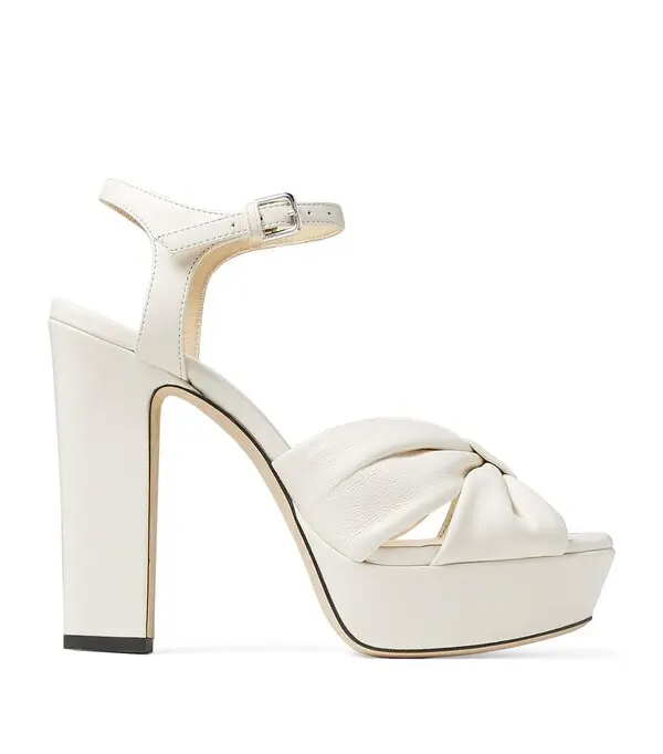 JIMMY CHOO Heloise 120 Leather Sandals - White
