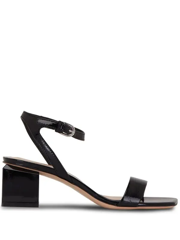 Agl Patent-finish Leather Sandals - Black