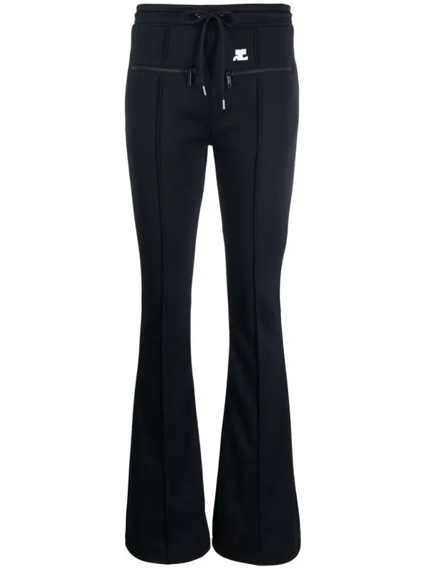 COURREGES Drawstring Flared Trousers - Blue