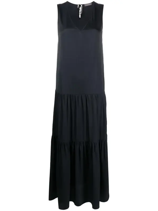 Lorena Antoniazzi V-neck Flared Dress - Blue