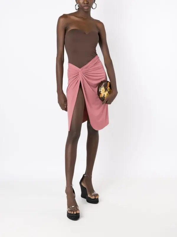 AMIR SLAMA Asymmetric Gathered Skirt - Pink
