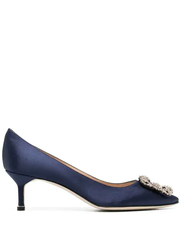 Manolo Blahnik Hangisi 60mm Embellished Pumps In Blue 70% Off