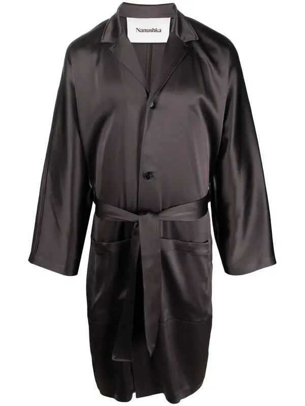 Nanushka Cuban-collar Self-tie Shirt