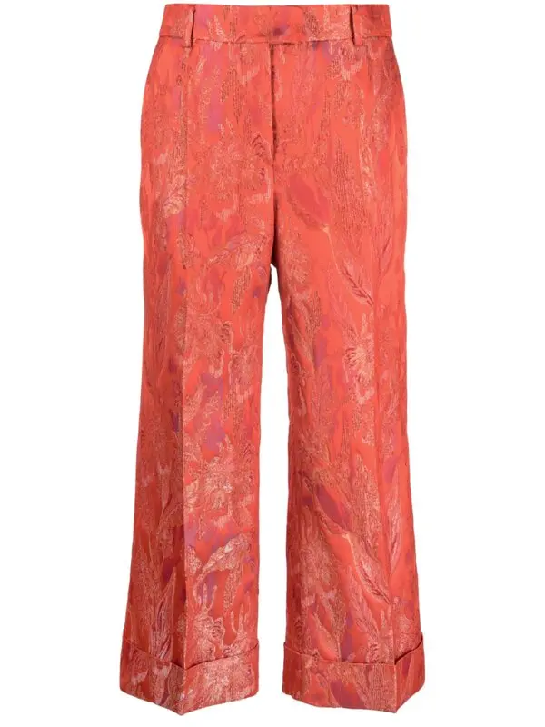 Alberto Biani Cropped Jacquard Trousers