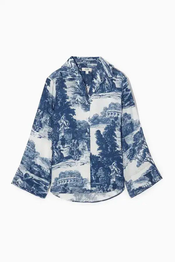 Cos French Toile Linen Shirt - Blue | Editorialist