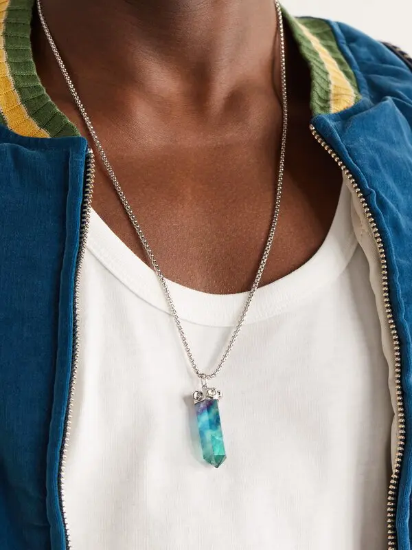 Jacquie Aiche Hexagon Fluorite And Diamond Necklace