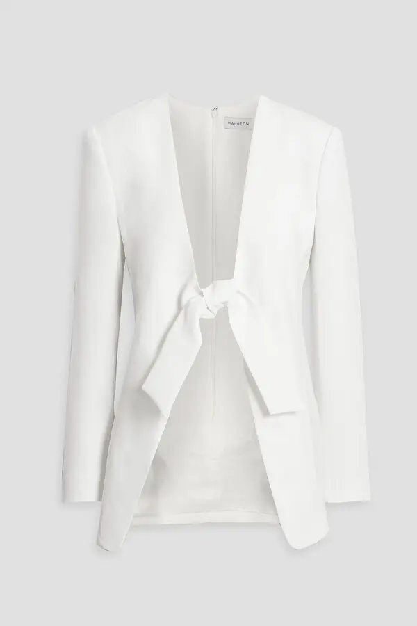 Halston Jemma Tie-front Crepe Blazer