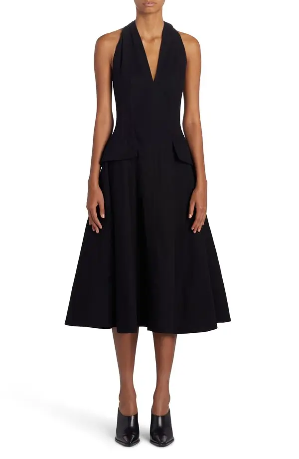 Bottega Veneta Sleeveless Cotton Crepe Dress - Black | Editorialist