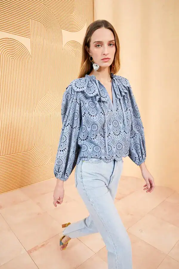 Ulla Johnson Eula Blouse In Celestine - 40% Off | Editorialist