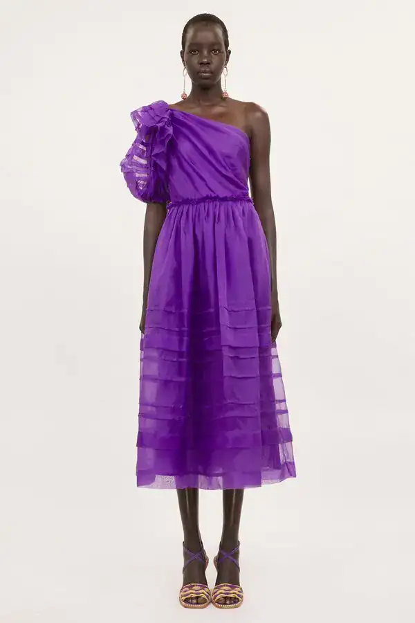 cassis silk dress BEC + BRIDGE Cassis Drape Maxi Dress