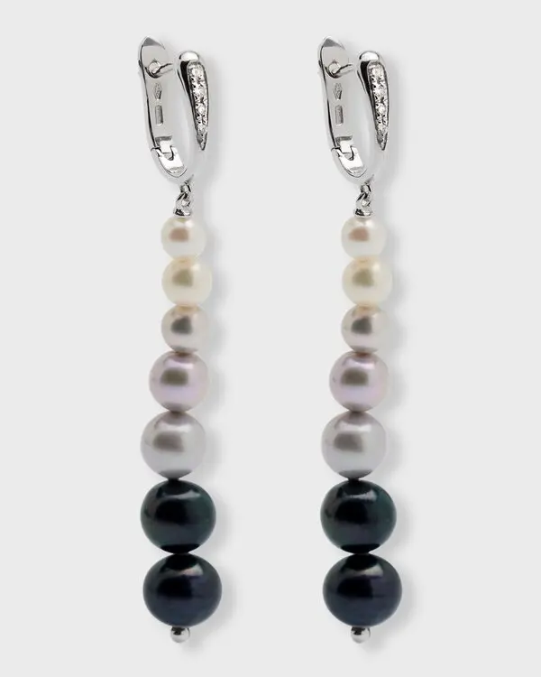 Utopia 18k White Gold Diamond And Dangle Earrings