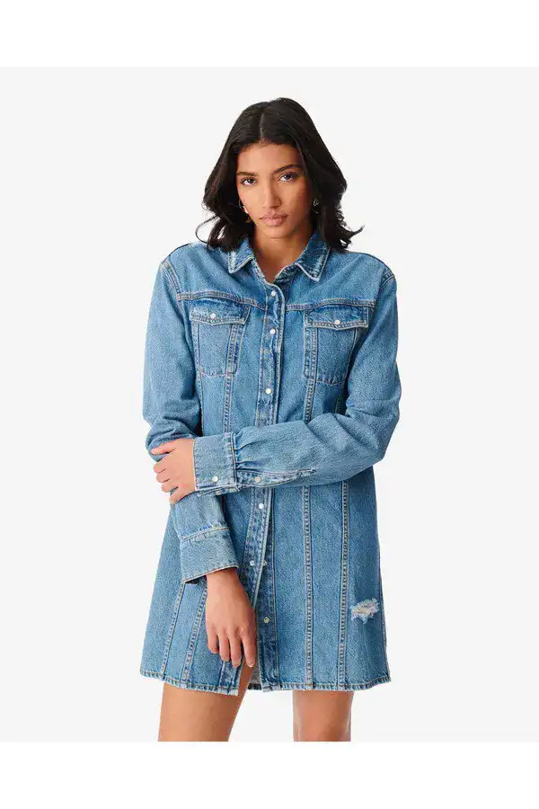 Iro Paris Dalka Shirt Dress In Denim - 50% Off