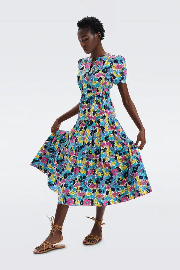 Diane Von Furstenberg Frankie Cotton Dress In Red - 50% Off | Editorialist