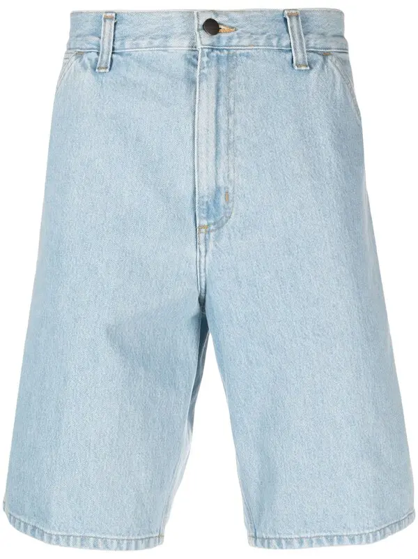 Carhartt Work In Progress Logo-patch Denim Cargo Shorts - Blue
