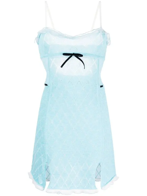 CORMIO Sheer-coverage Knitted Mini Dress