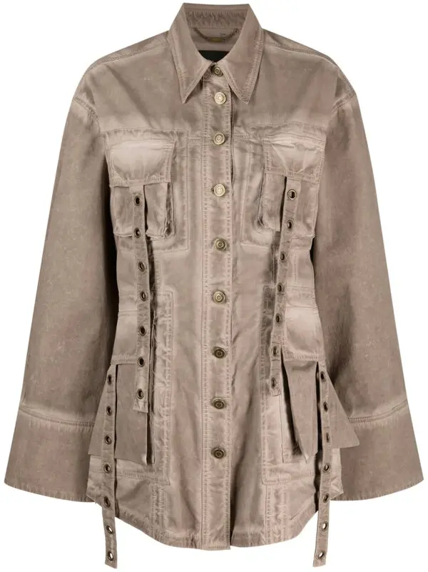 Blumarine Eyelet-embellished Denim Jacket