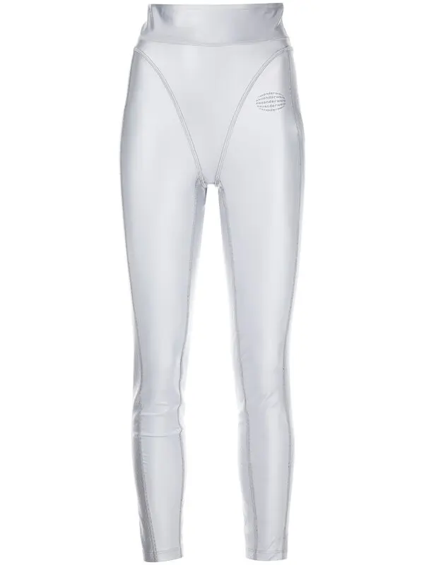 Alexander Wang Panty Line Metallic Panelled Leggings - Silver Fox