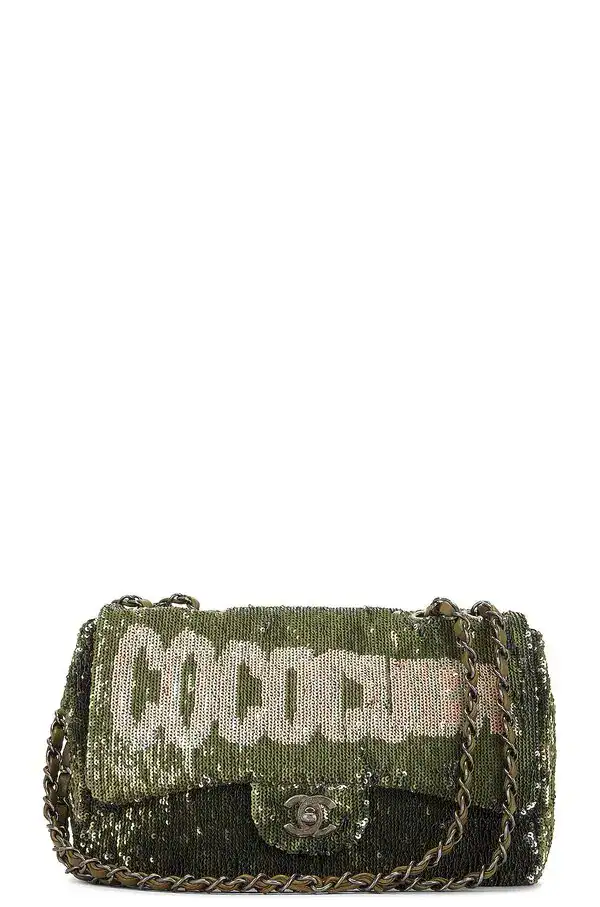 Chanel Coco Cuba Sequins Single Flap Bag In Green - Multicolor ...