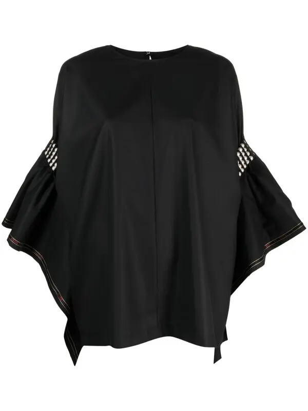 Junya Watanabe Faux-pearl-embellished Wool Blouse