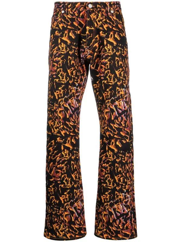 PALMER Abstract-print Straight-leg Trousers