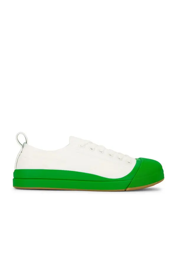 Bottega Veneta Vulcan Low Top Sneakers - Optic White & Parakeet