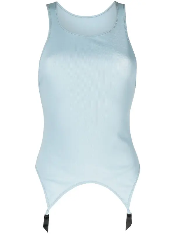 Kiki De Montparnasse Ribbed Garter Tank Top - Blue | Editorialist