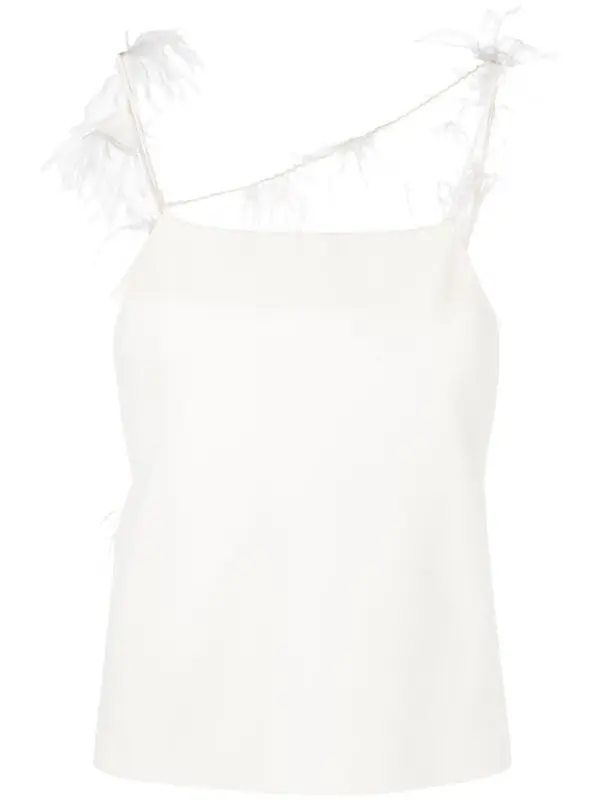 JIL SANDER Feather-trim Camisole Top - Neutrals