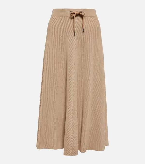 Brunello Cucinelli High-rise Midi Skirt