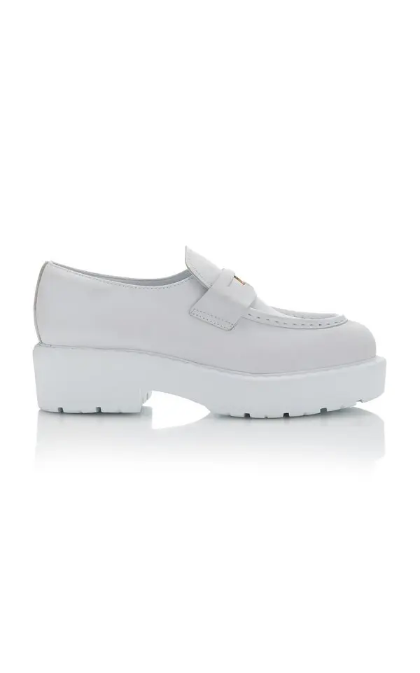 Miu Miu Leather Platform Loafers