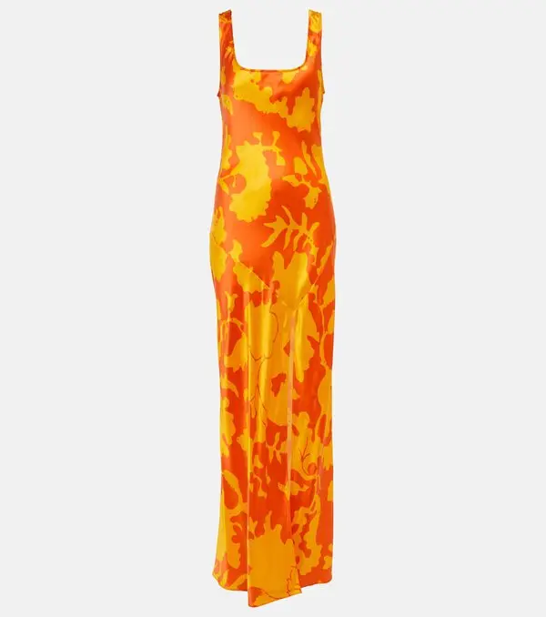 Sir The Label Printed Silk Maxi Dress
