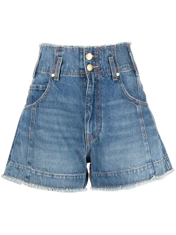 Ulla Johnson High-waisted Denim Shorts - Blue