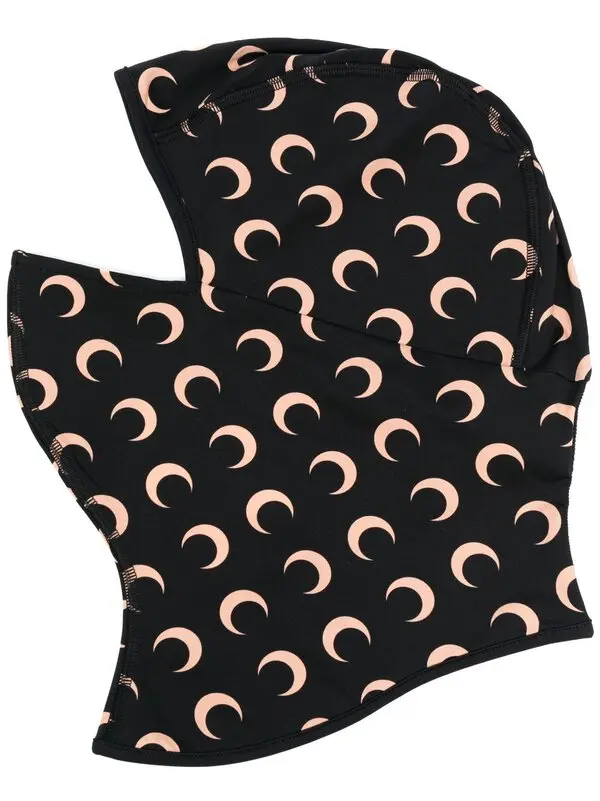 MARINE SERRE Regenerated Moon-print Balaclava - Black