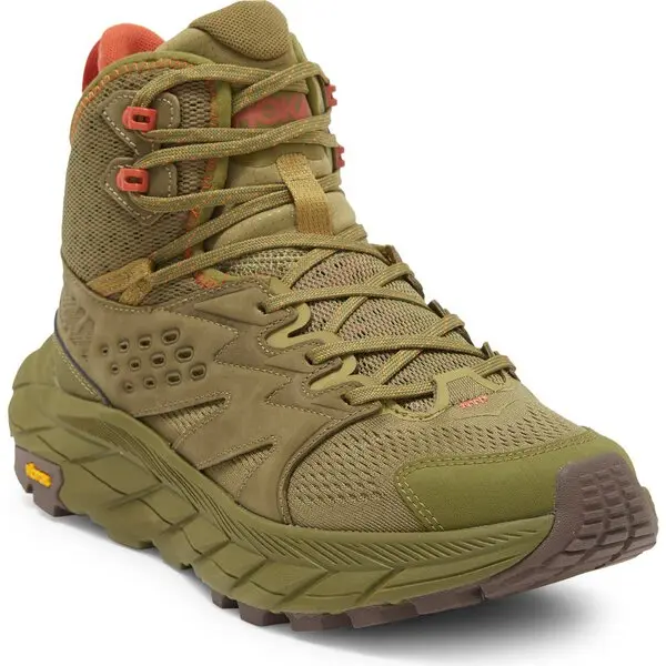 Hoka Anacapa Breeze Aero Mid Trail Running Shoe - Avocado/burnt Ochre