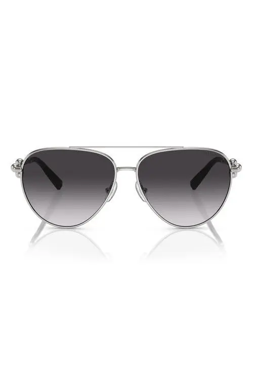 Tiffany & Co. 59mm Gradient Pilot Sunglasses - Grey Flash