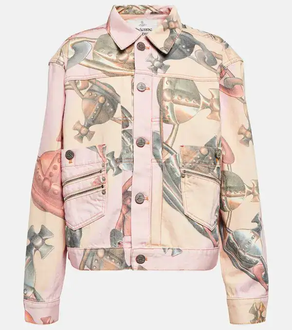 Vivienne Westwood Orb Chain Denim Jacket In Multicoloured - 30