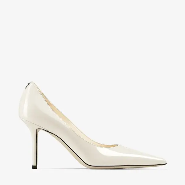 JIMMY CHOO Love 85 Patent Leather Pumps With Jc Emblem - Neutral
