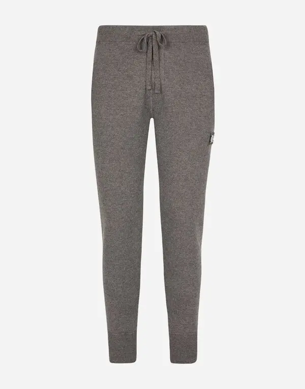 Dolce & Gabbana Wool And Cashmere Knit Jogging Pants - Grey