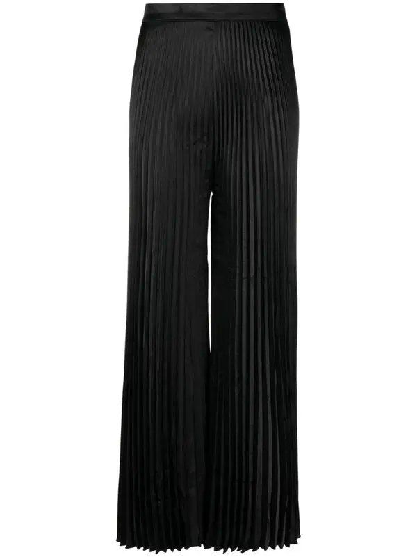 L'IDEE Pleated Palazzo Trousers - Black