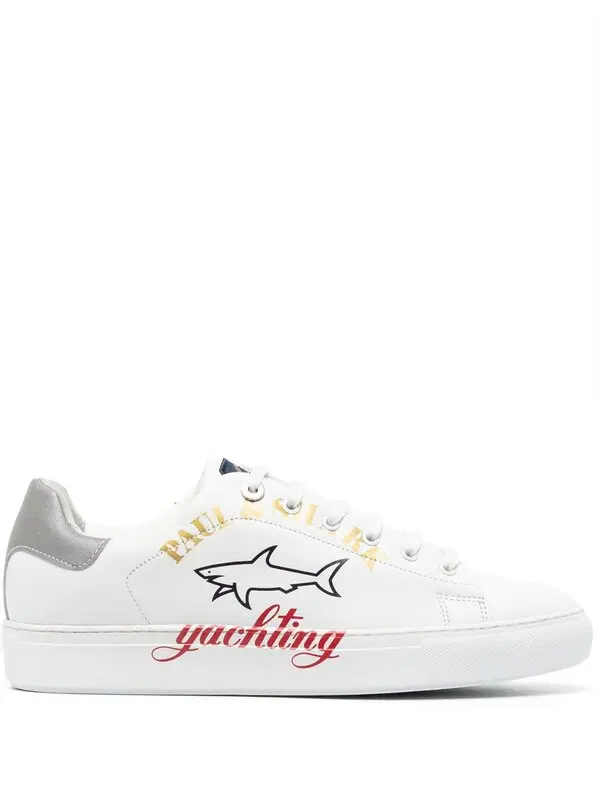 Paul & Shark Logo-print Leather Low-top Sneakers