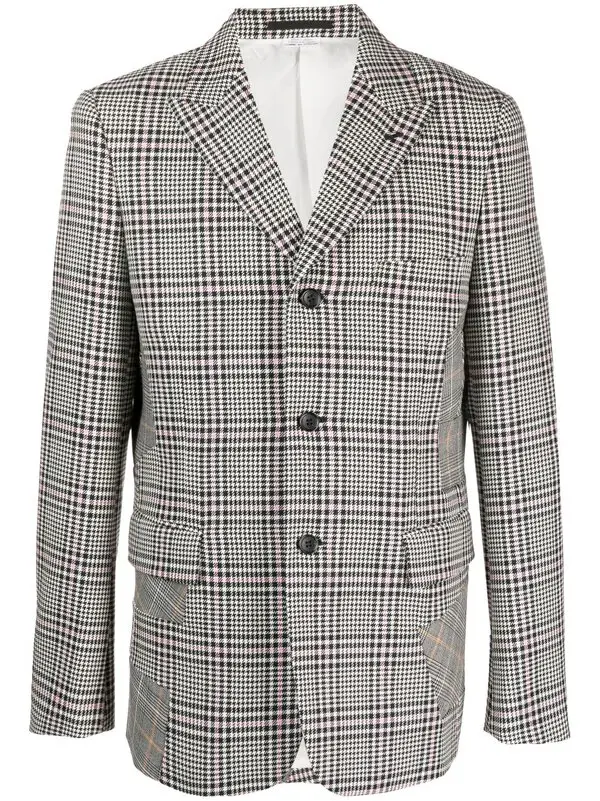Comme Des Garçons Patchwork Detailing Checked Blazer