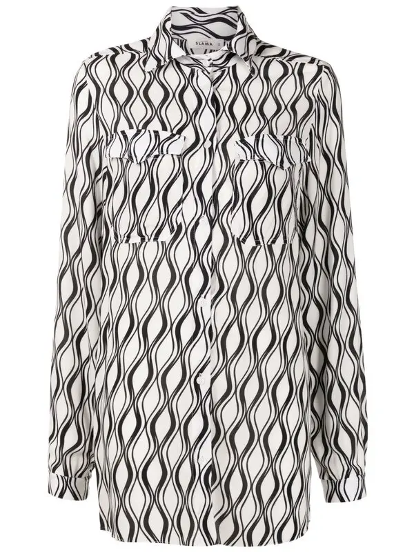 AMIR SLAMA Wave-print Shirt