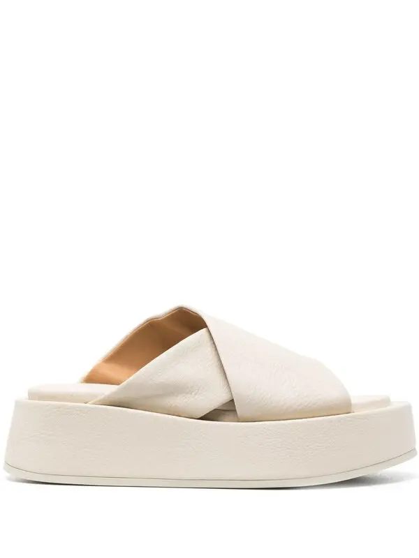 Marsèll 60mm Cross-strap Platform Sandals - Neutrals