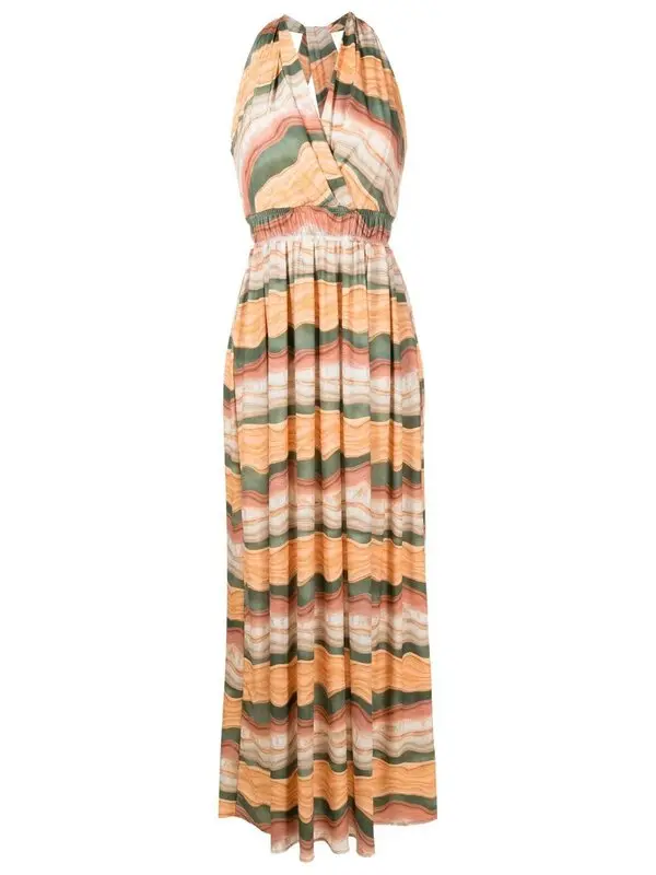 LYGIA & NANNY Venus Waisted Long Dress - Brown