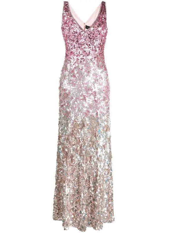 jenny packham ombre sequin dress Jenny Packham | RIA Floral Blossom Pink Ombre Tulle Gown