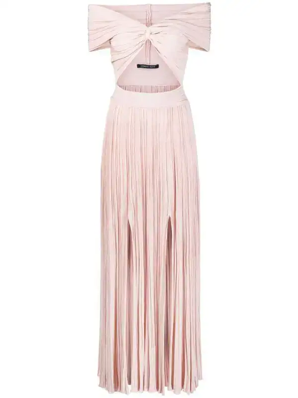 Antonino Valenti Pliss-effect Knit Cut-out Dress - Pink