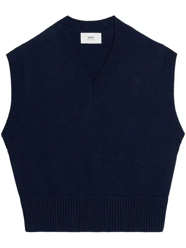 Ami De Coeur Knitted Vest In Blue 30% Off Editorialist