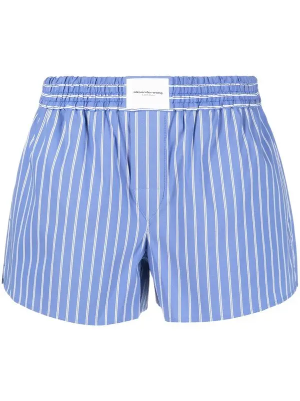 Alexander Wang Triped Boxer Hort In Blue - 50% Off | Editorialist