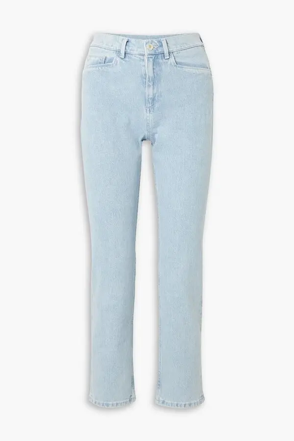 Wandler Carnation Cropped Midrise Straightleg Jeans In Light Denim  